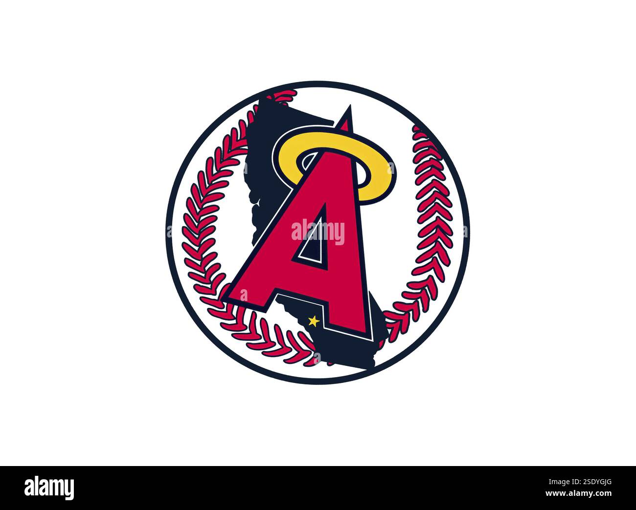 Rotated to right, Los Angeles Angels of Anaheim Logo 1986, Baseball ...