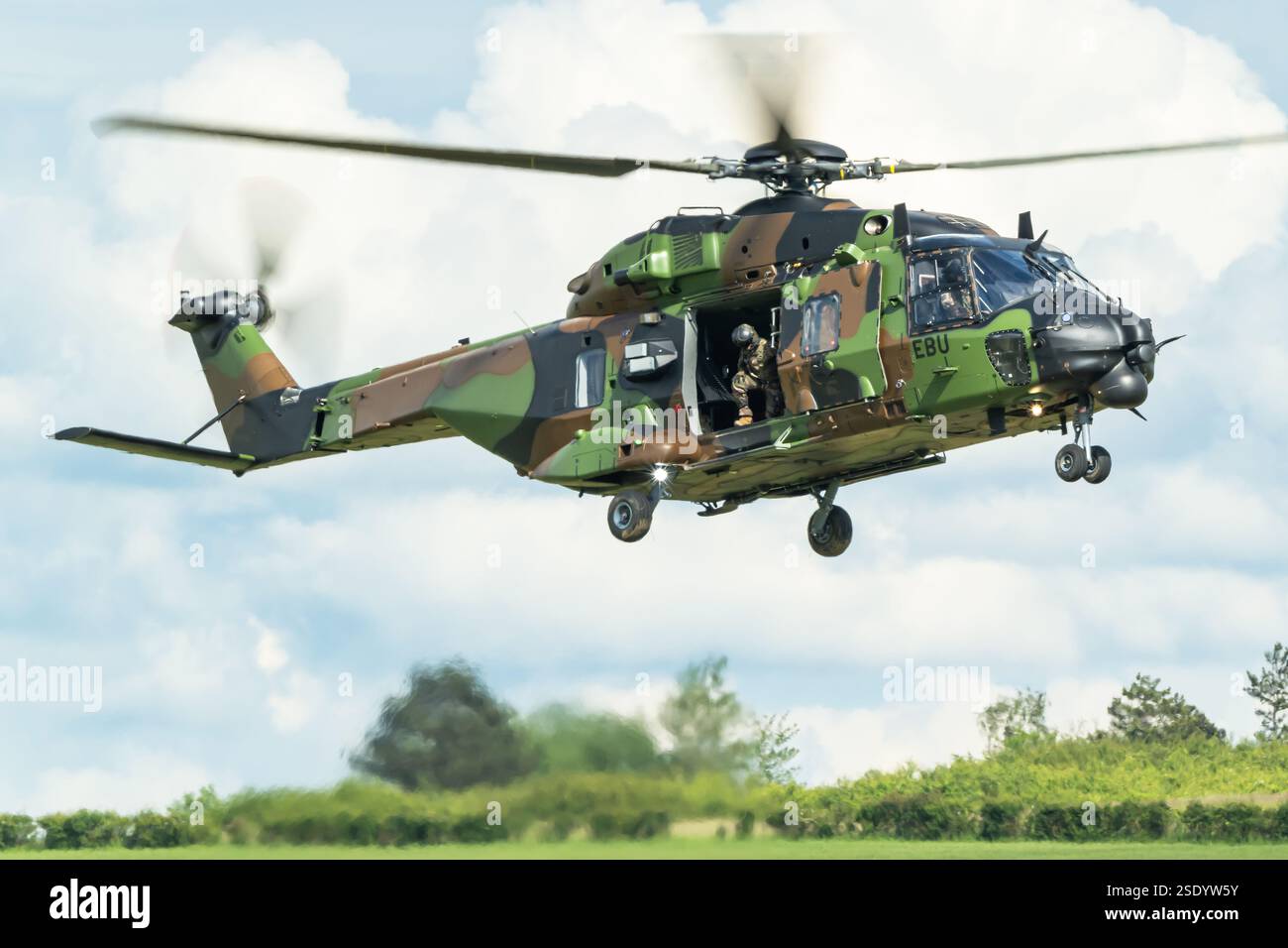 The military NH90 Tactical Transport Helicopter (TTH) of the French Army in camouflage colors ...