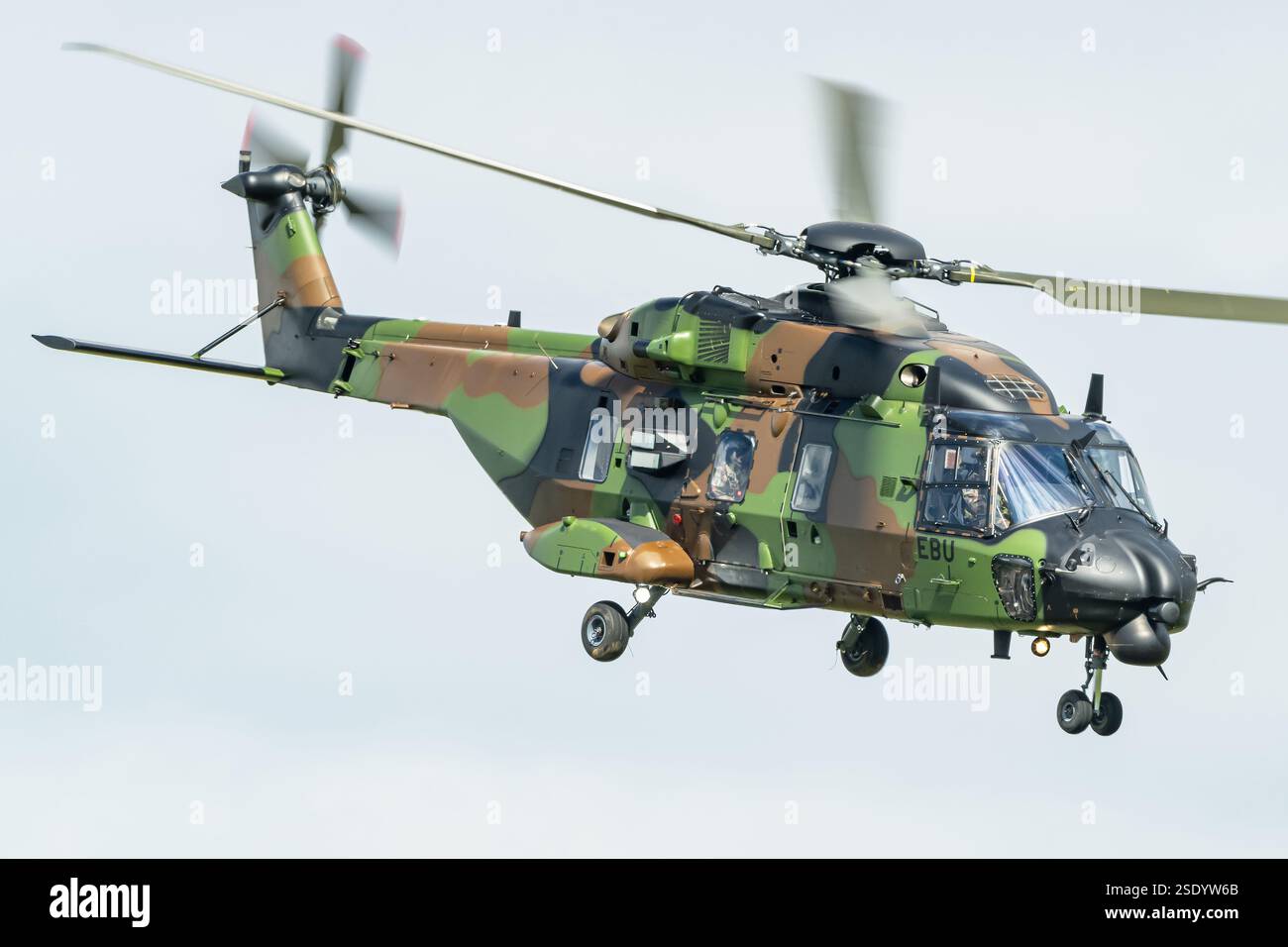 The military NH90 Tactical Transport Helicopter (TTH) of the French Army in camouflage colors ...