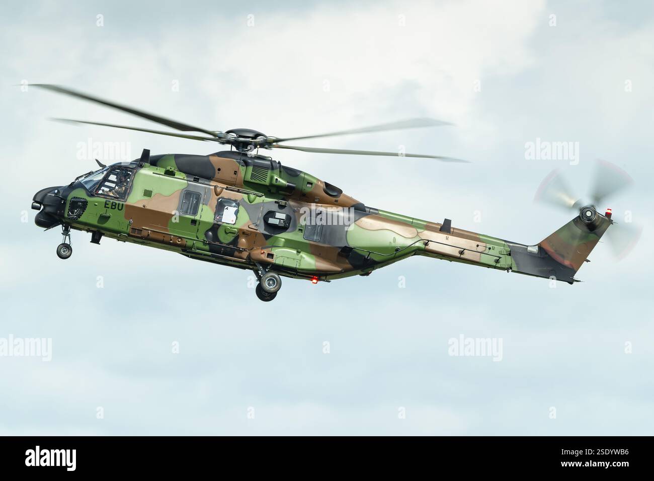 The military NH90 Tactical Transport Helicopter (TTH) of the French Army in camouflage colors ...