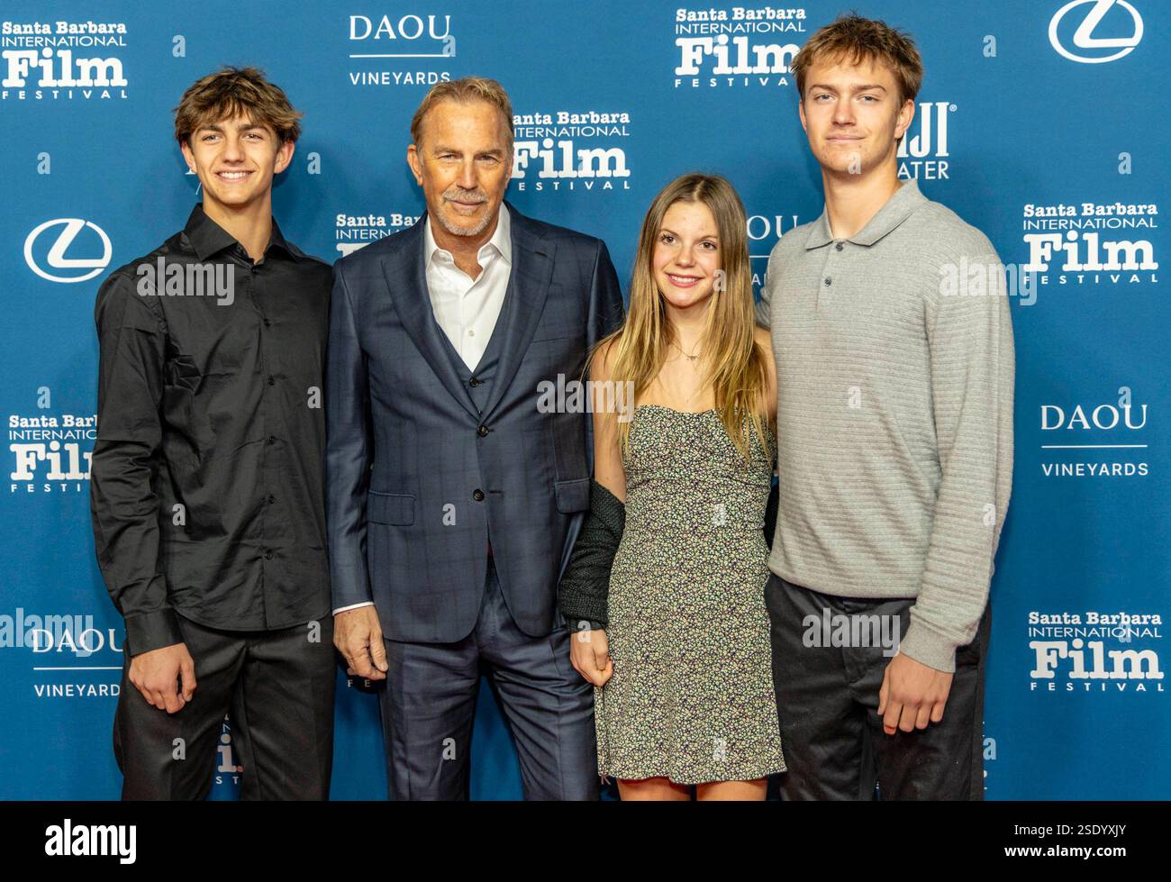 Santa Barbara, USA. 07th Feb, 2025. (L-R) Hayes Logan Costner, Kevin ...