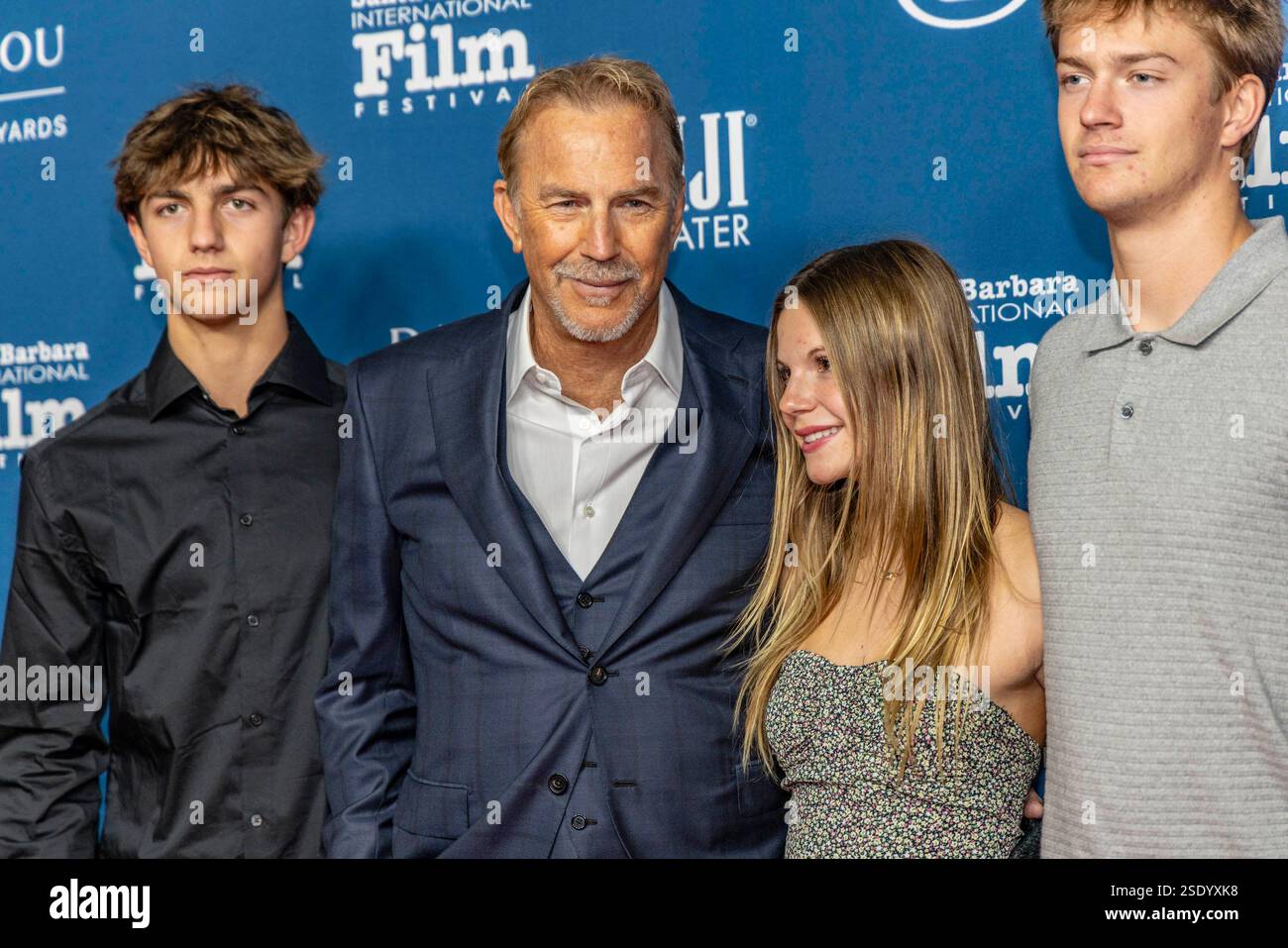 Santa Barbara, USA. 07th Feb, 2025. (L-R) Hayes Logan Costner, Kevin ...