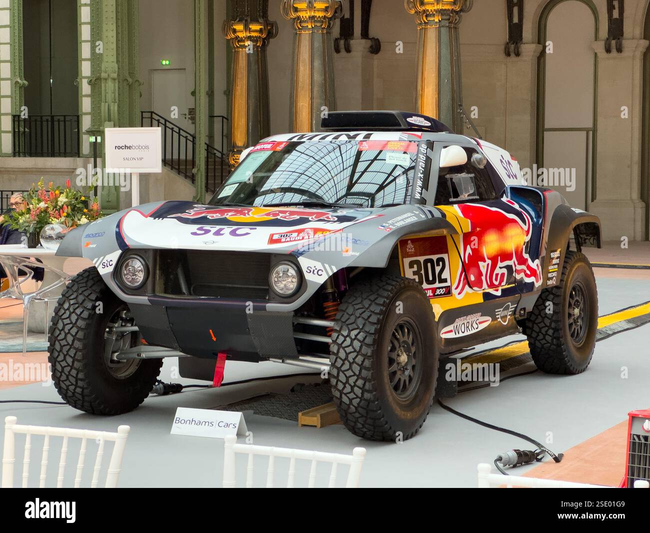 Racing car on display at a prestigious automotive exhibition event ...