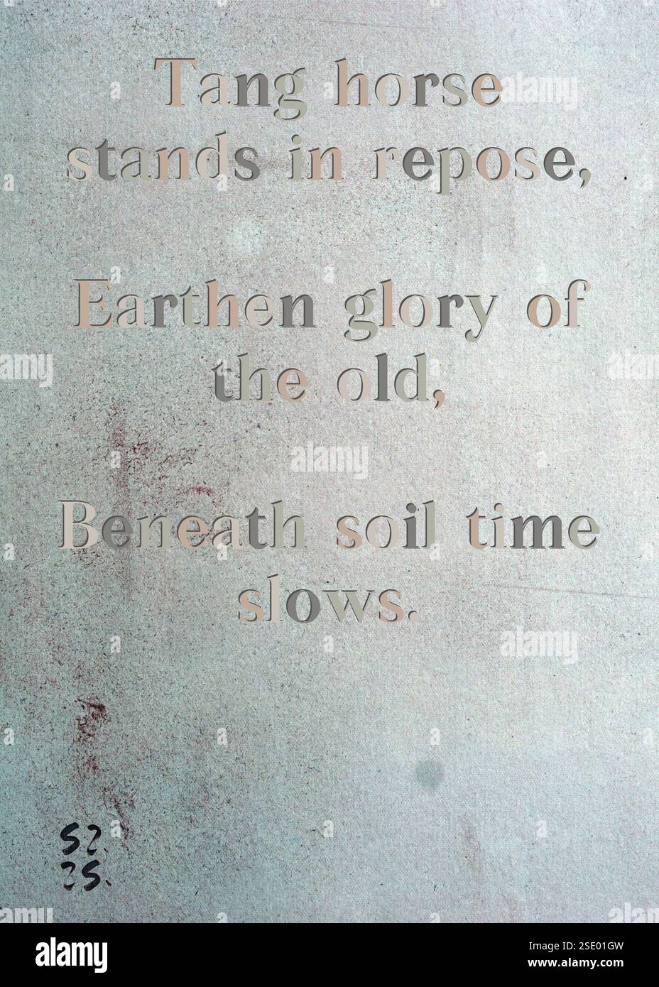 Tang horse stands in repose, Earthen glory of the old, Beneath soil ...