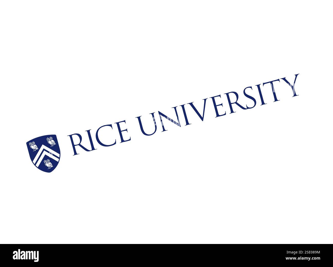 Nach links gedreht, Logo der Rice University, Logo Stock Photo - Alamy