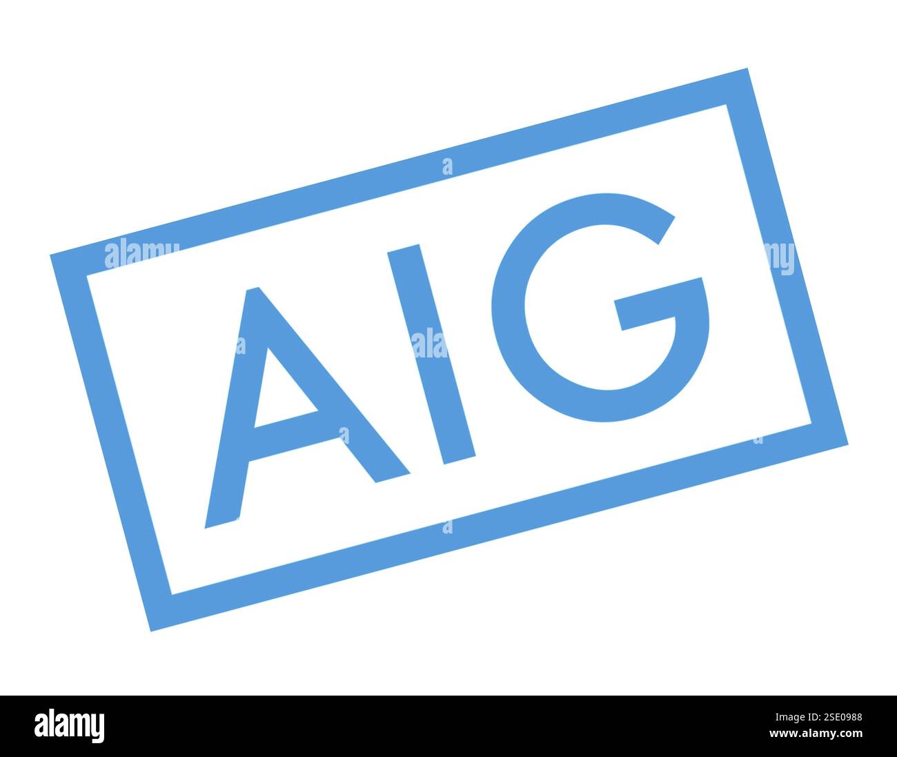 Turned to the left, AIG logo, logo Stock Photo - Alamy
