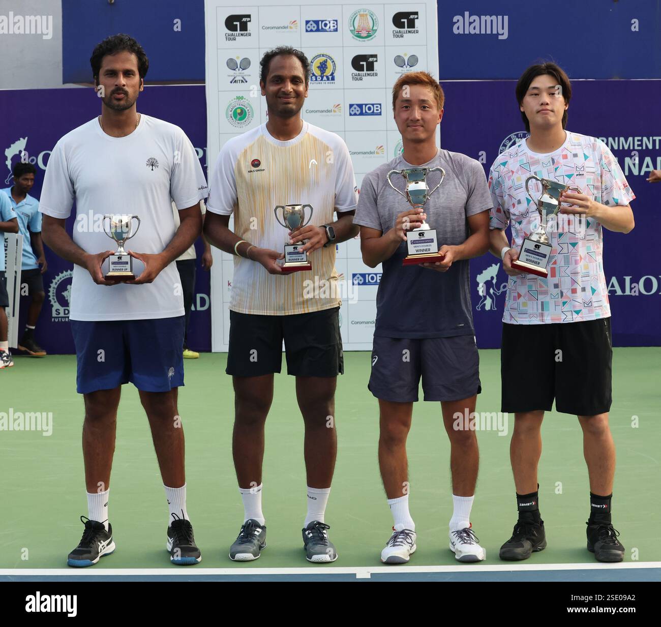 February 8, 2025, Chennai, Tamil Nadu, INDIA: Chennai Open 2025: .Saketh MYNENI (IND).Ramkumar ...