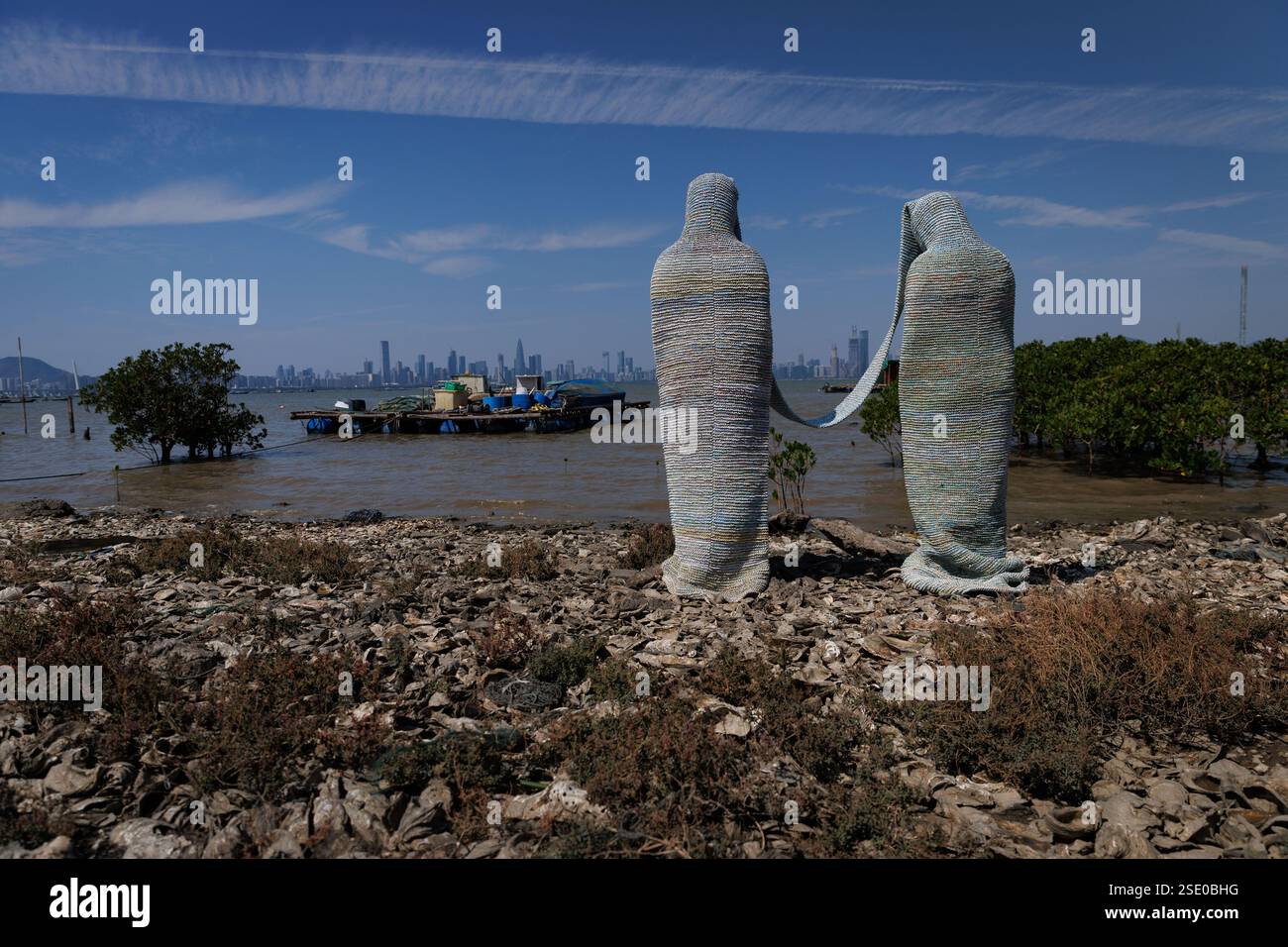 Movana with her art piece of Body Container for the photo shoot near ...