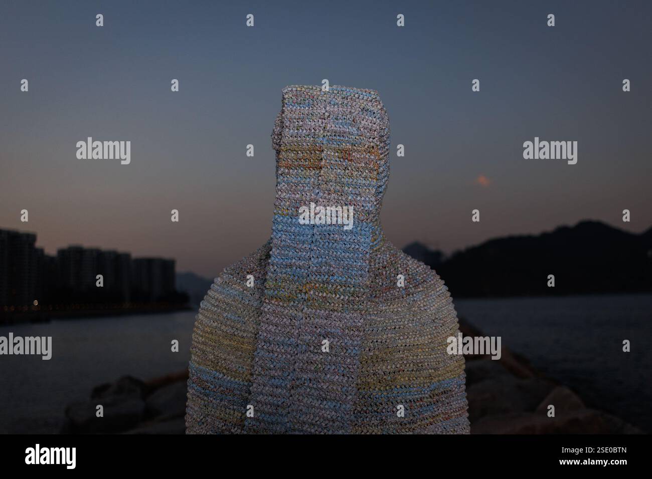 Detail of Movana Chen’s art piece body container. Movana Chen is an ...