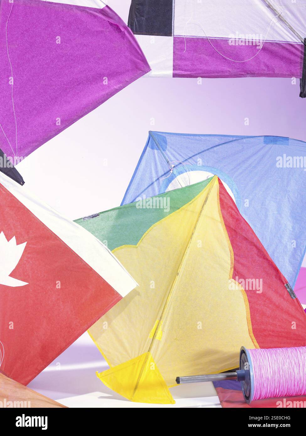 Colourful kites with thread manja firki on celebration of Makara ...