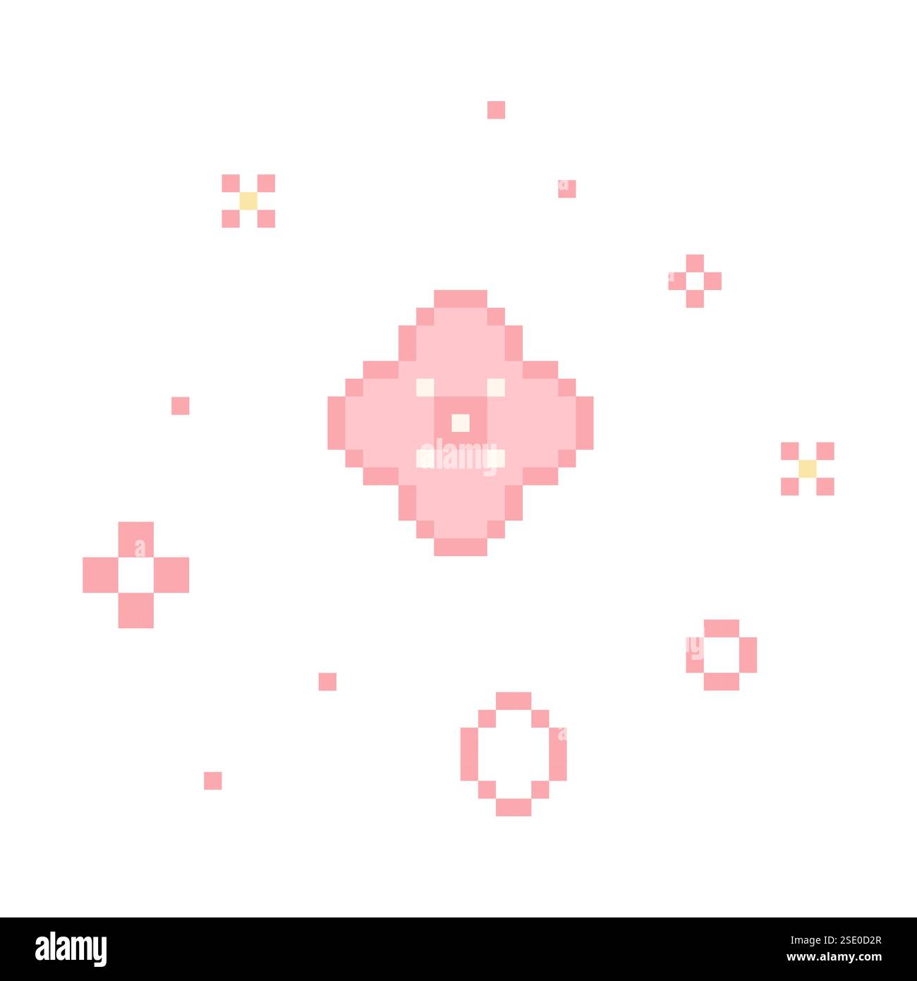 Sakura cherry pixel flower, floral japan 8 bit retro y2k plam. East ...
