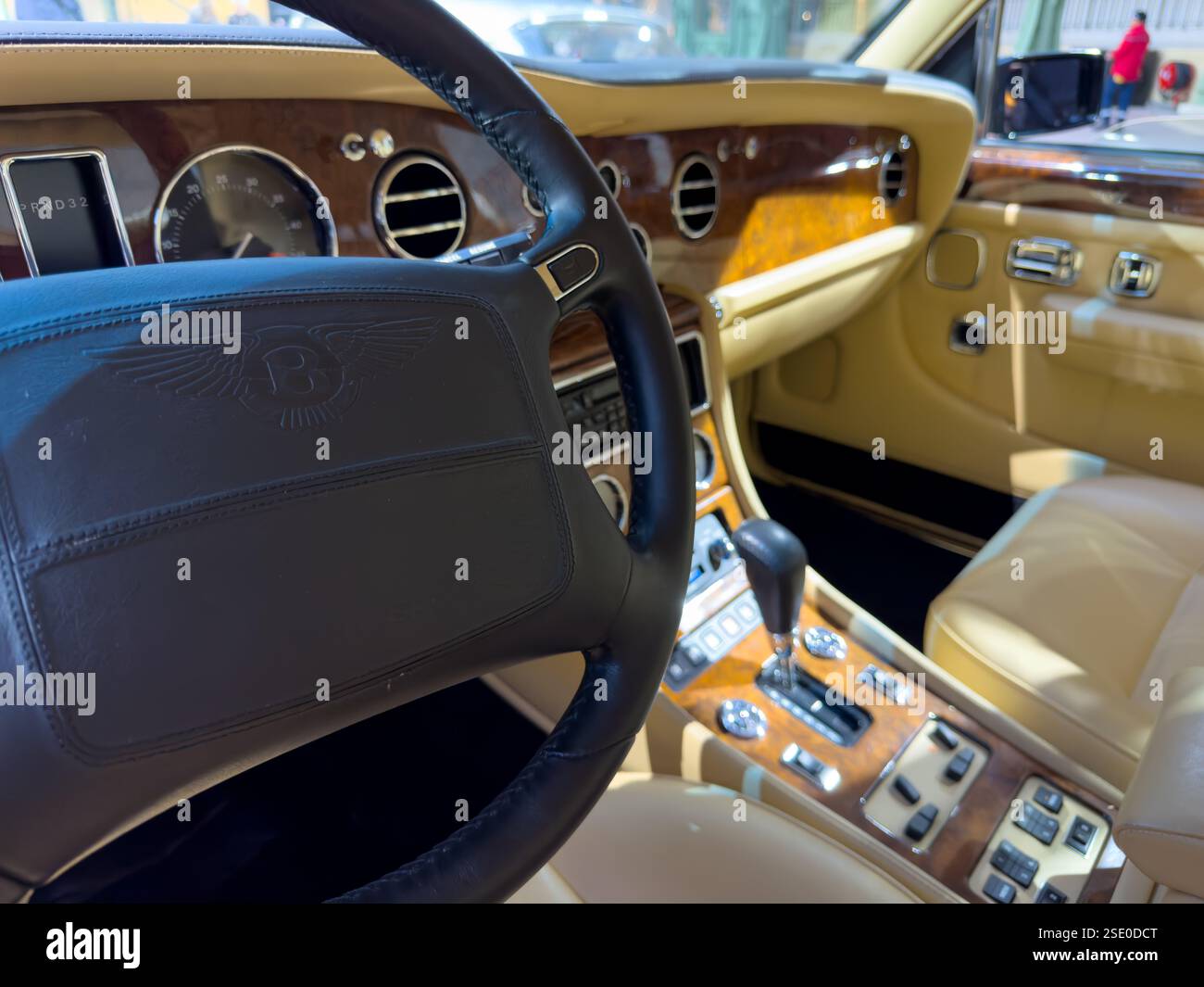 Luxurious car interior showcases elegant craftsmanship and modern ...