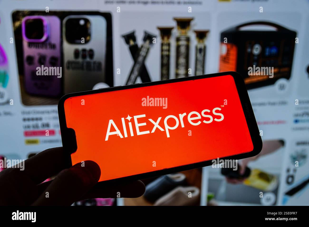 In this photo illustration, AliExpress company a Chinese online ...