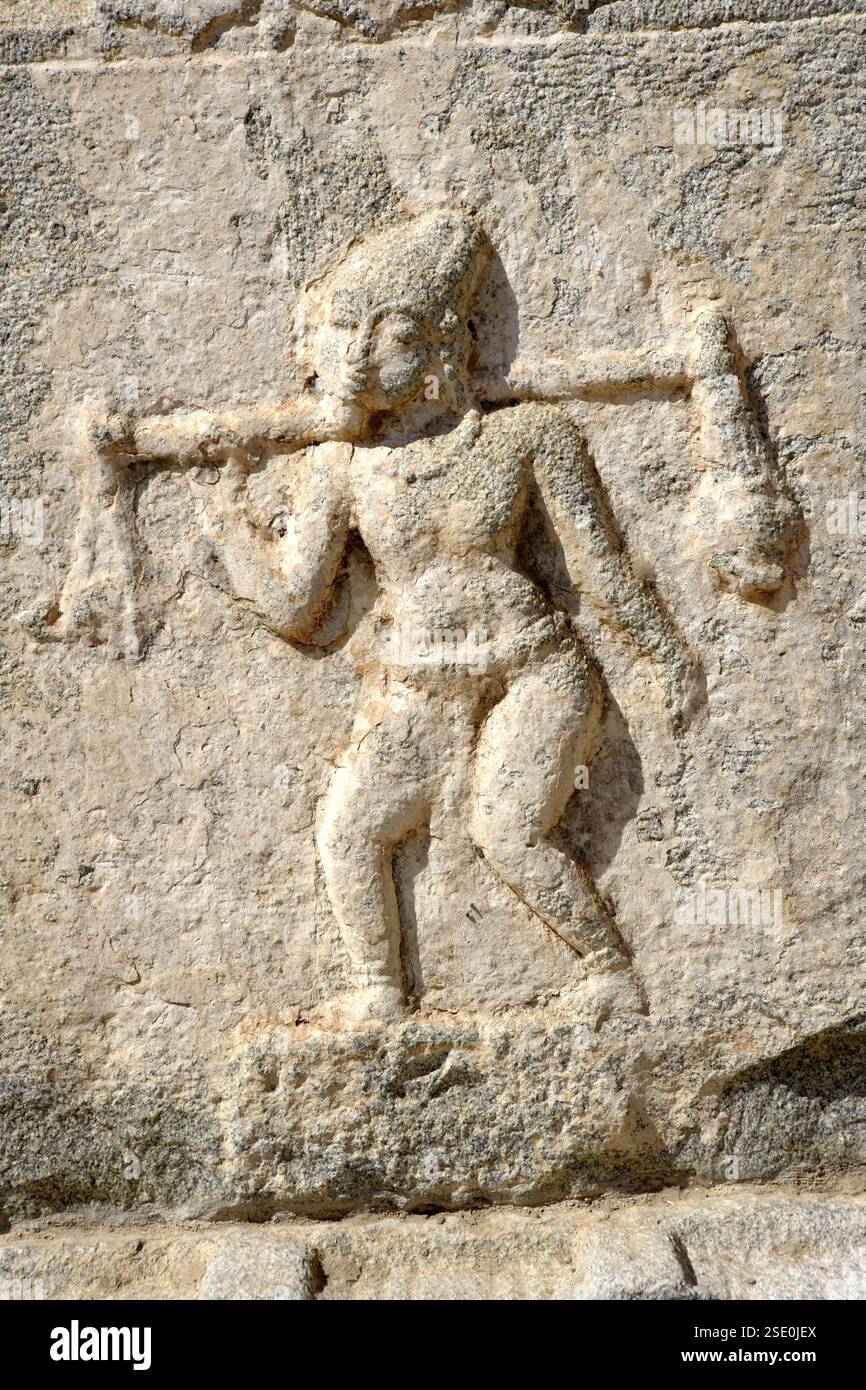 Statue carved in Vitthala temple complex, Hampi, Vijayanagar, UNESCO ...