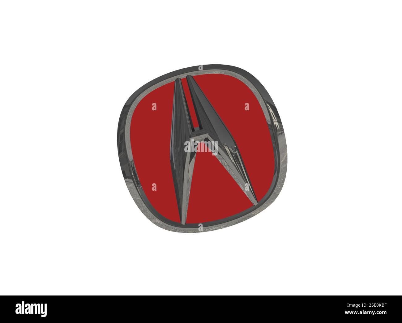 Turned to the left, red Acura emblem, car, logo Stock Photo - Alamy