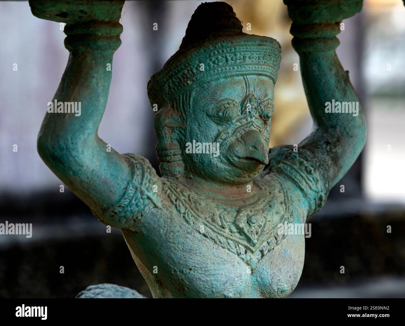 Shot in color detail on the facade of this historic building ...