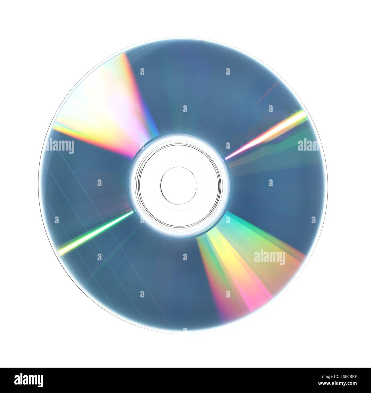 One shiny compact disc isolated on white Stock Photo - Alamy