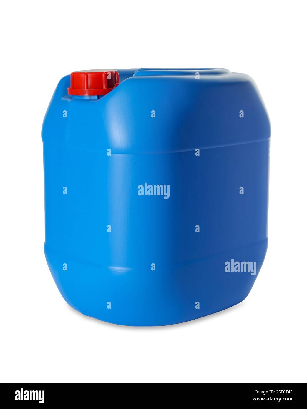 One blue plastic canister on white background Stock Photo - Alamy