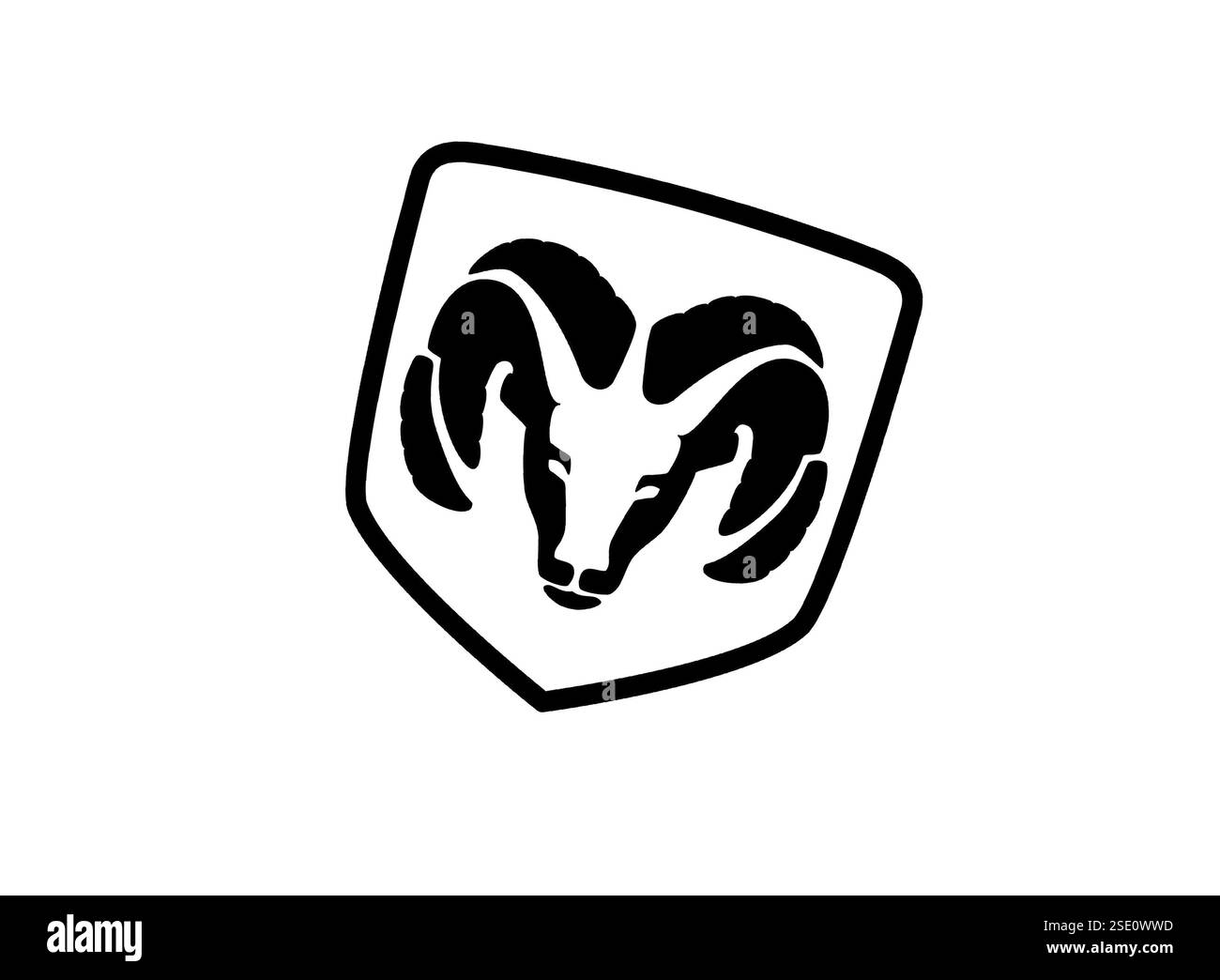 Rotated to right, Ram Emblem, Car, Logo Stock Photo - Alamy