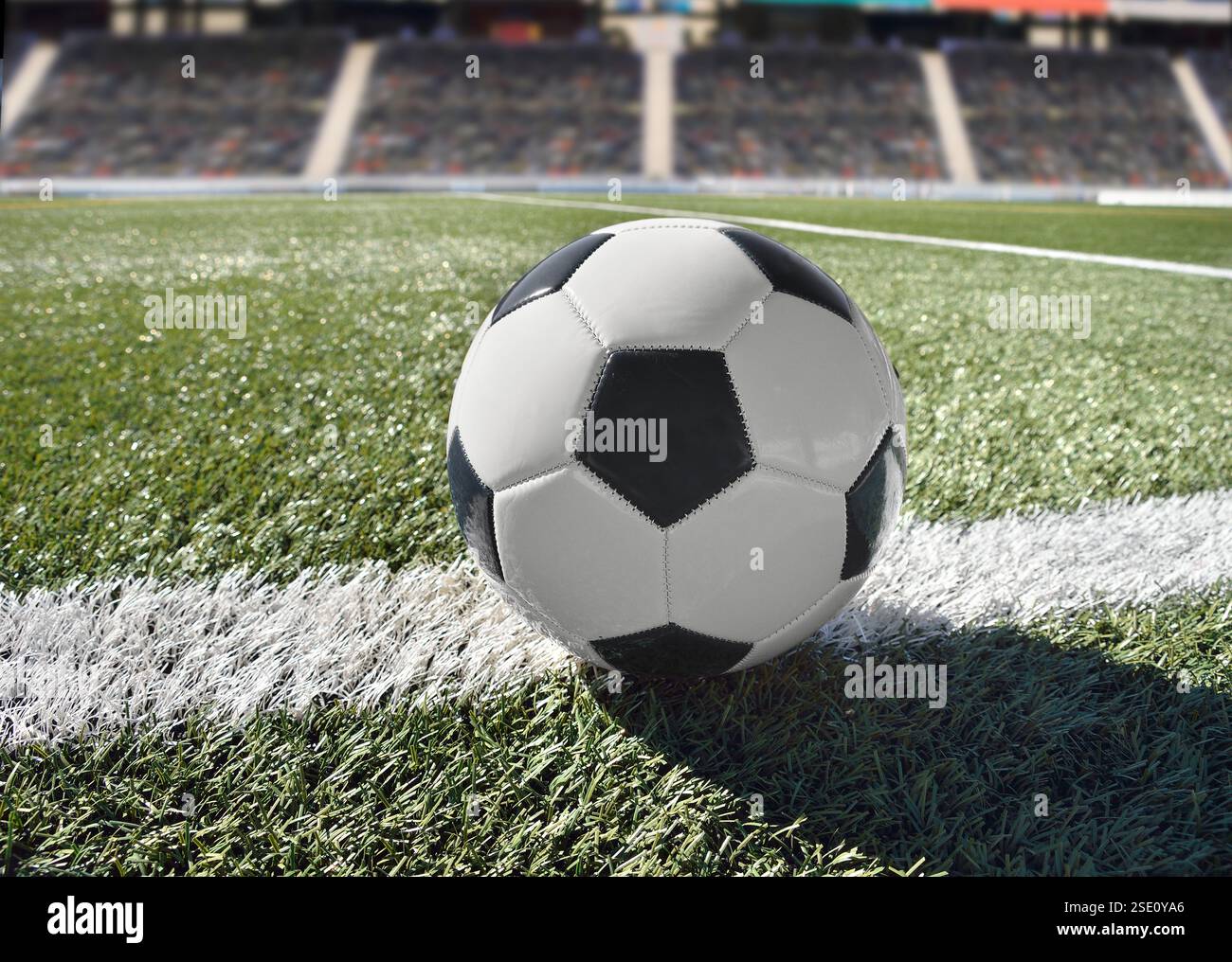 Soccer ball on the stadium field hi-res stock photography and images ...