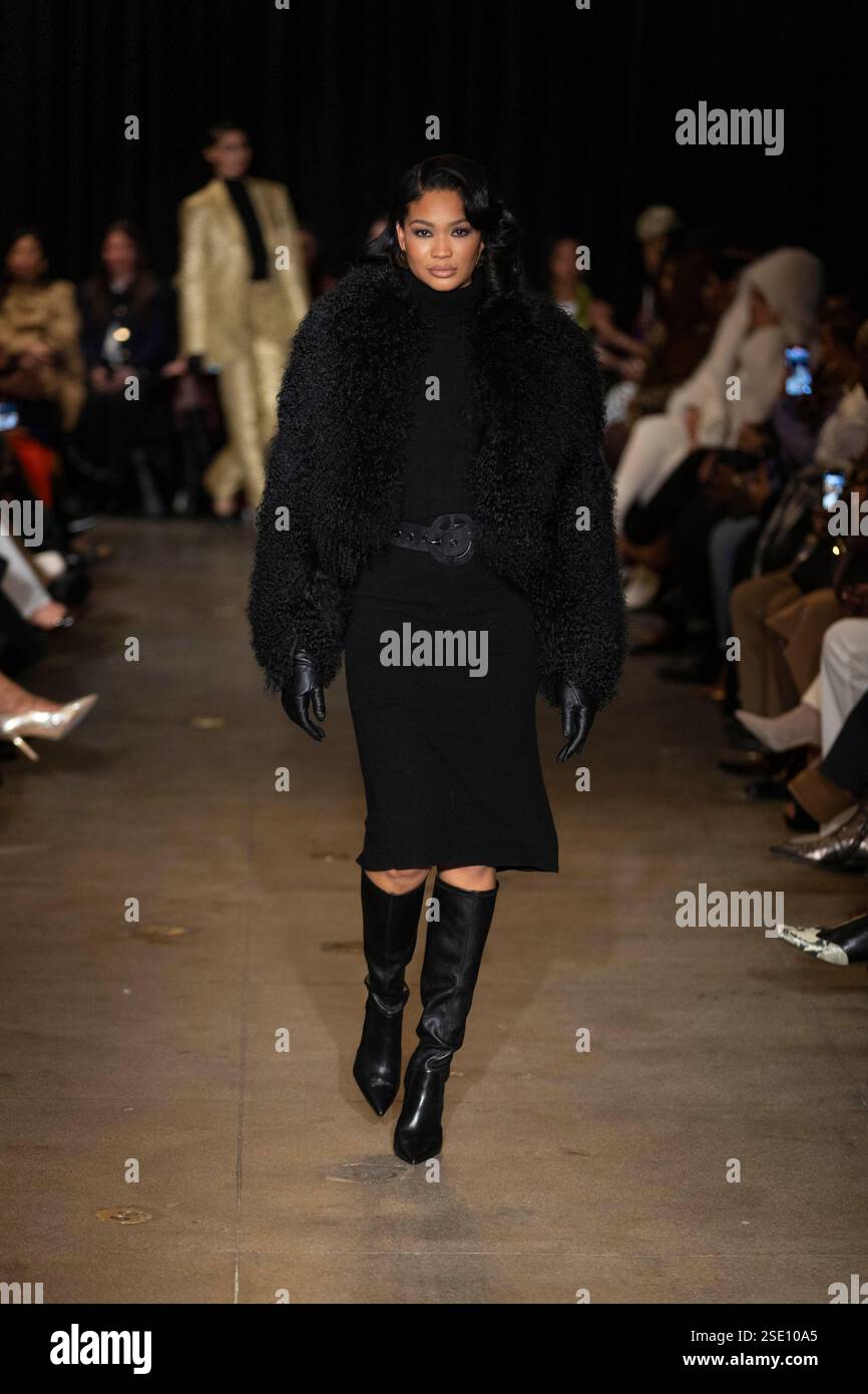 New York, USA. 07th Feb, 2025. A model is seen on the catwalk at the ...