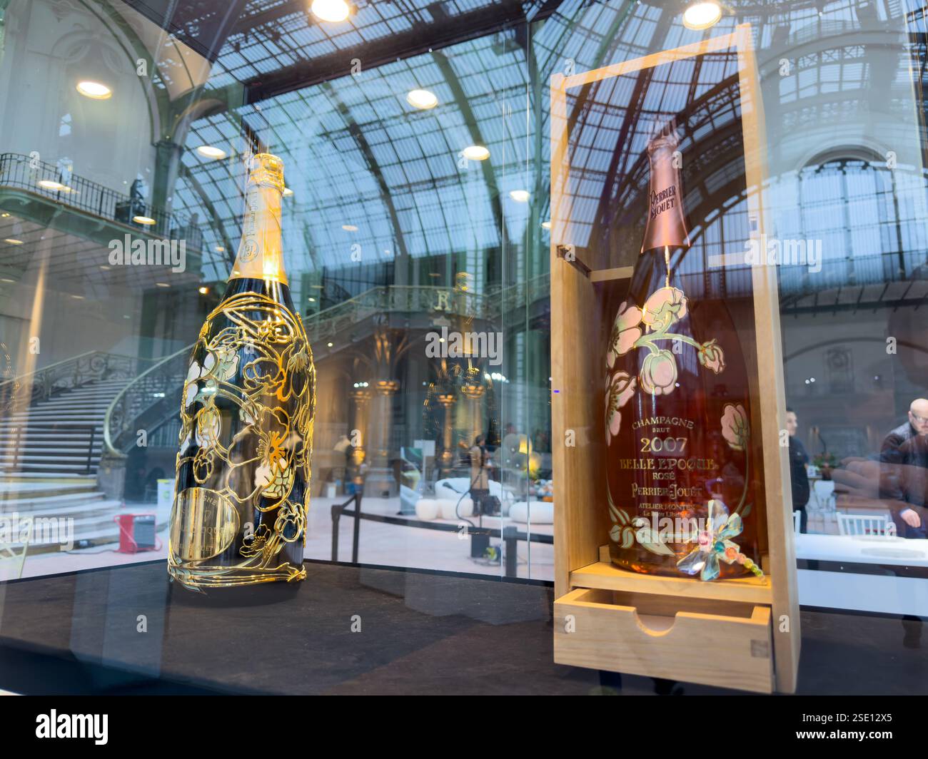 Elegant champagne display in historic grand venue celebrating fine ...