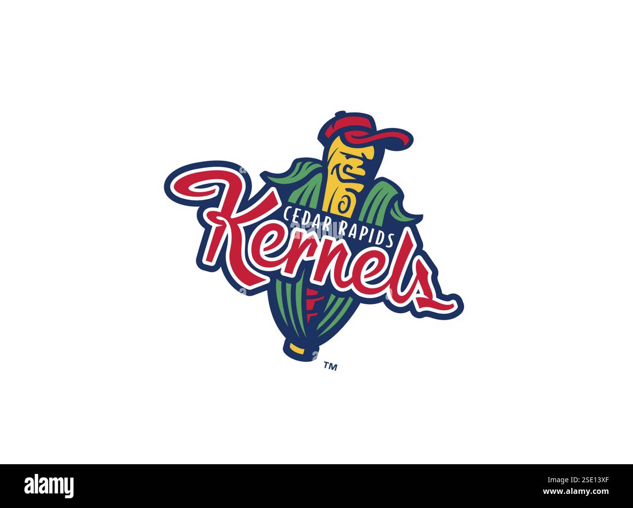 Rotated to right, Cedar Rapids Kernels logo, Baseball, Logo Stock Photo ...