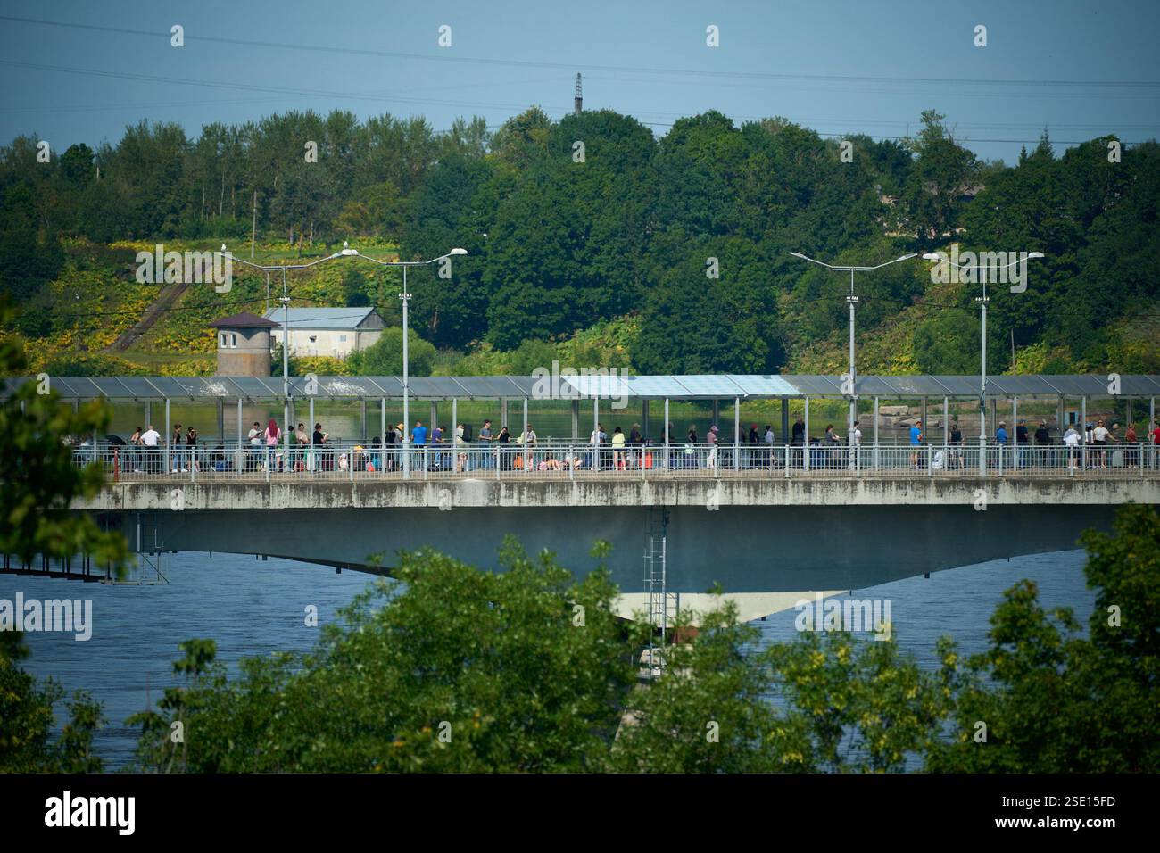 Narva, Estonia. 24th July, 2024. People are seen on the Friendship ...