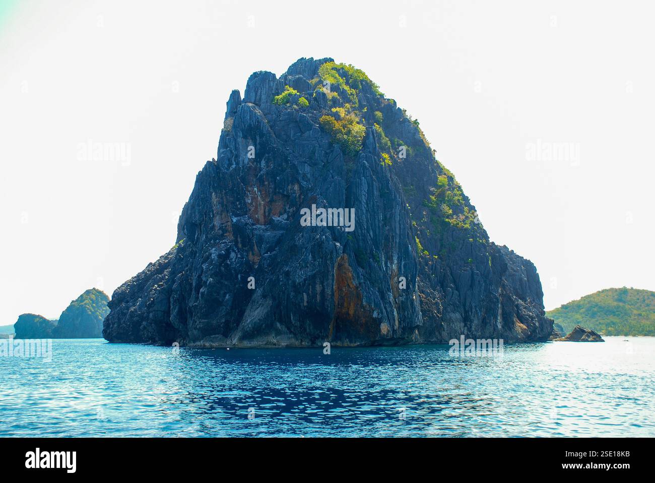 Beautiful rock rising from the sea - Philippines, Coron Island Stock ...