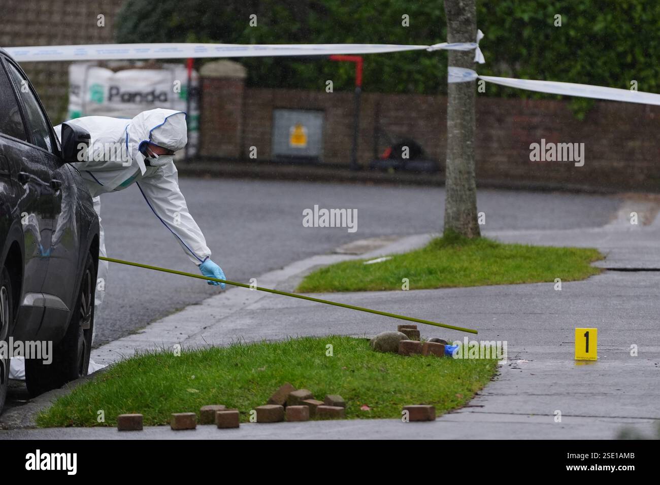 Garda forensics officers near to the scene in the Gainsborough Lawn ...