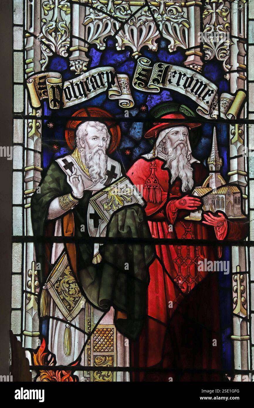 Stained glass window by Percy Bacon & Brothers depicting Saints ...