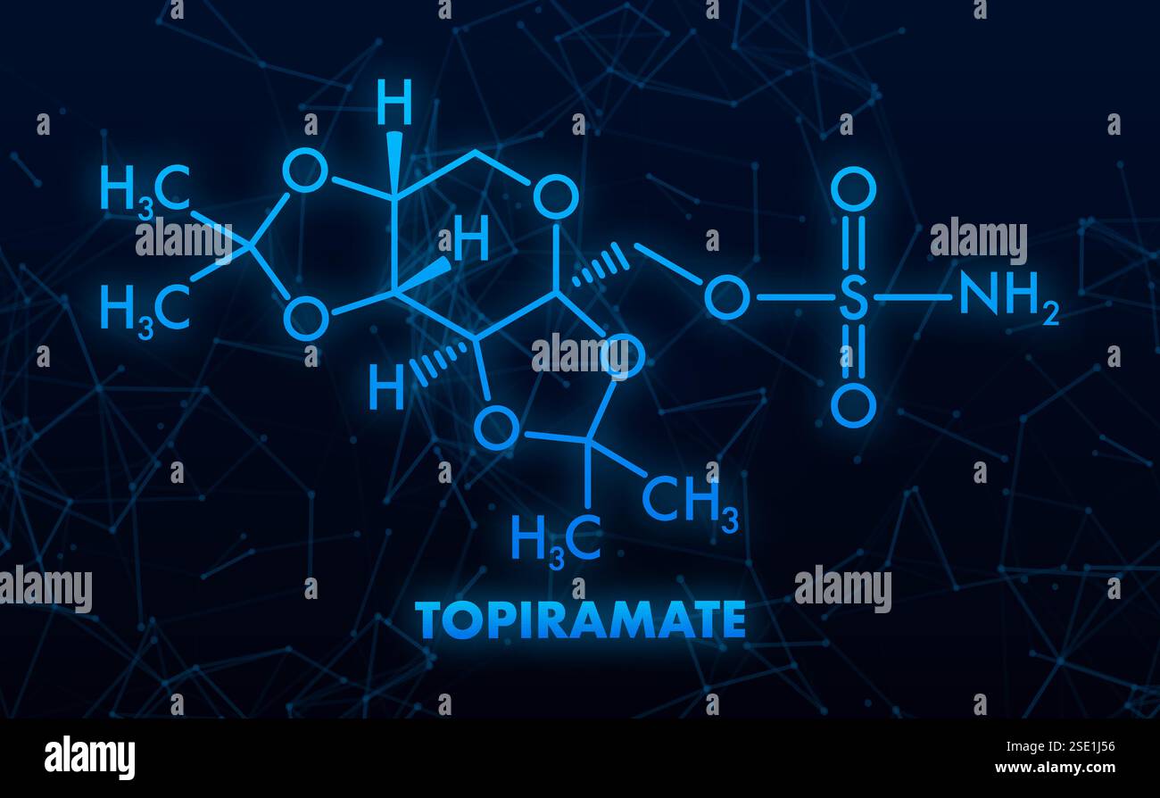 Topiramate molecular structure with highlighted bonds and atoms Stock ...