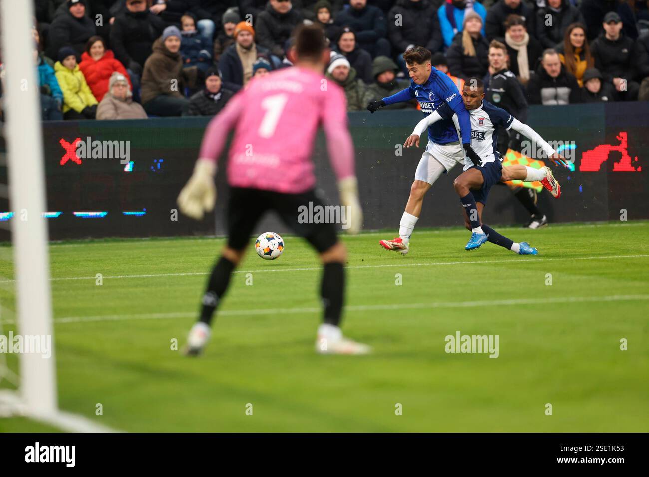 Aarhus, Denmark. 08th Feb, 2025. Superliga traeningkampen mellem AGF og ...