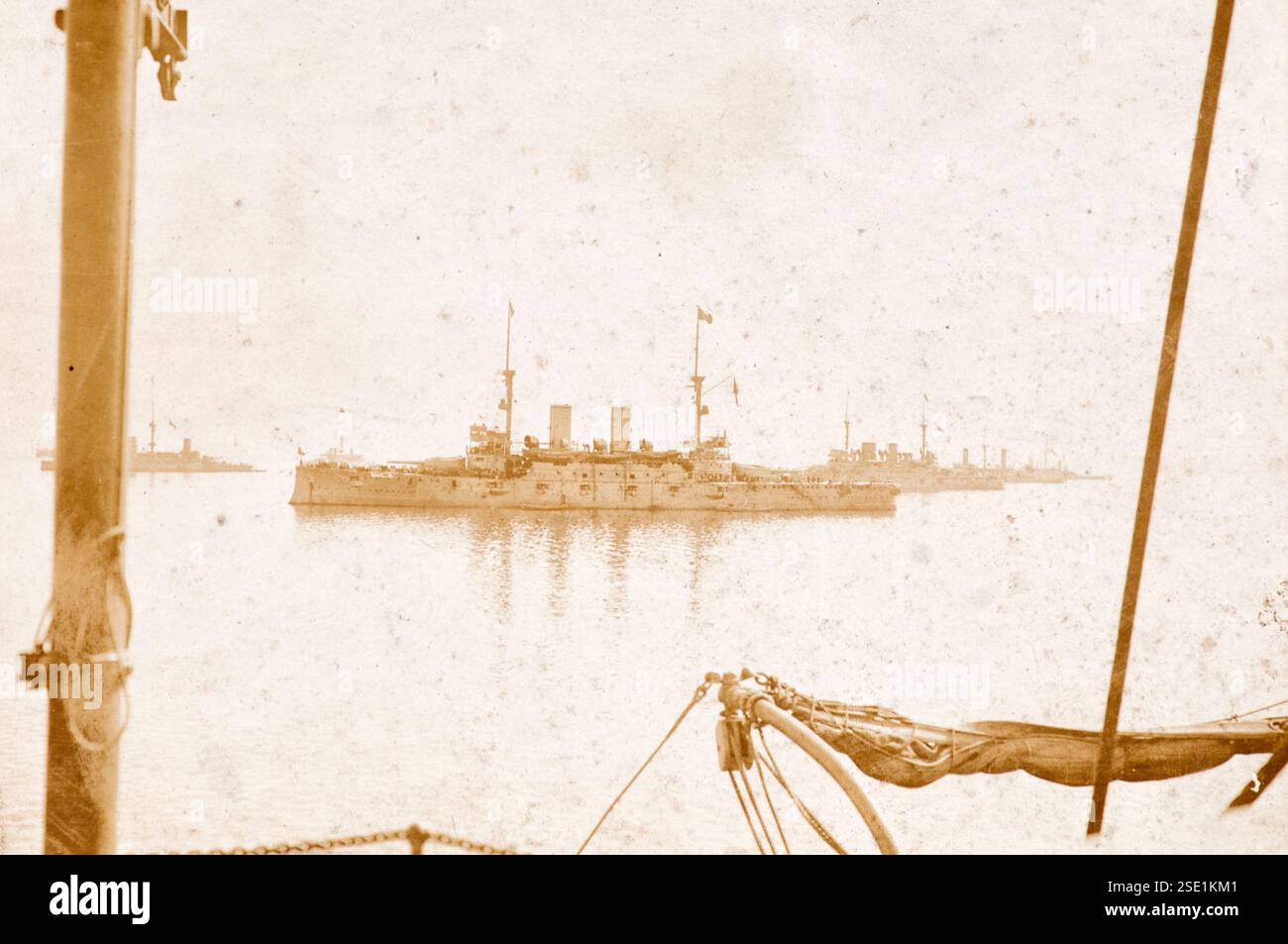 Italian warship moored somewhere in Italy Stock Photo - Alamy