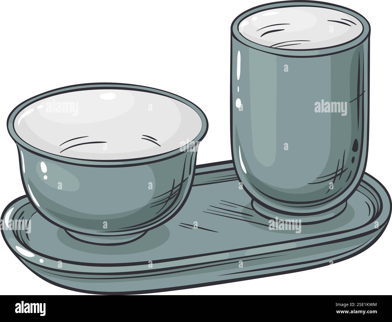 Tea Pair Vector Colored Detailed Illustration Stock Vector Image & Art ...