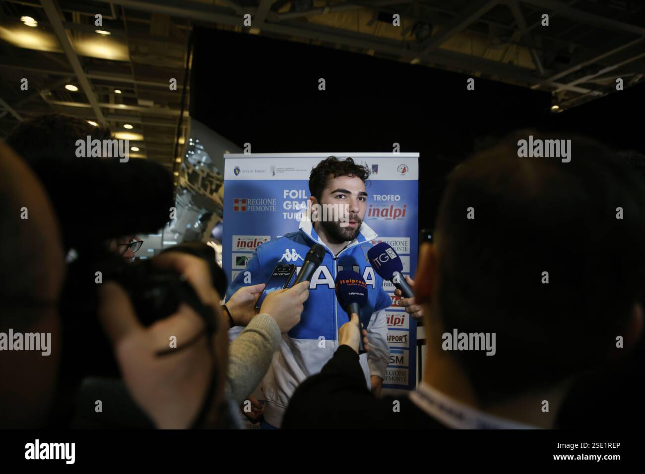 Turin, Italy. 08th Feb, 2025. Filippo Macchi Paris 2024 olympic medal ...