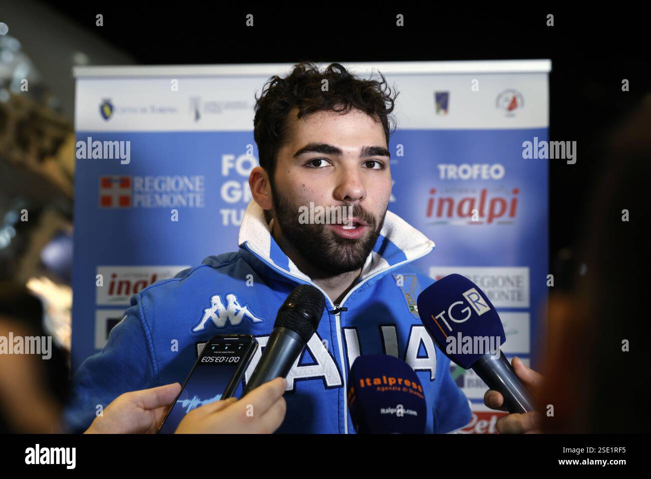 Turin, Italy. 08th Feb, 2025. Filippo Macchi Paris 2024 olympic medal ...