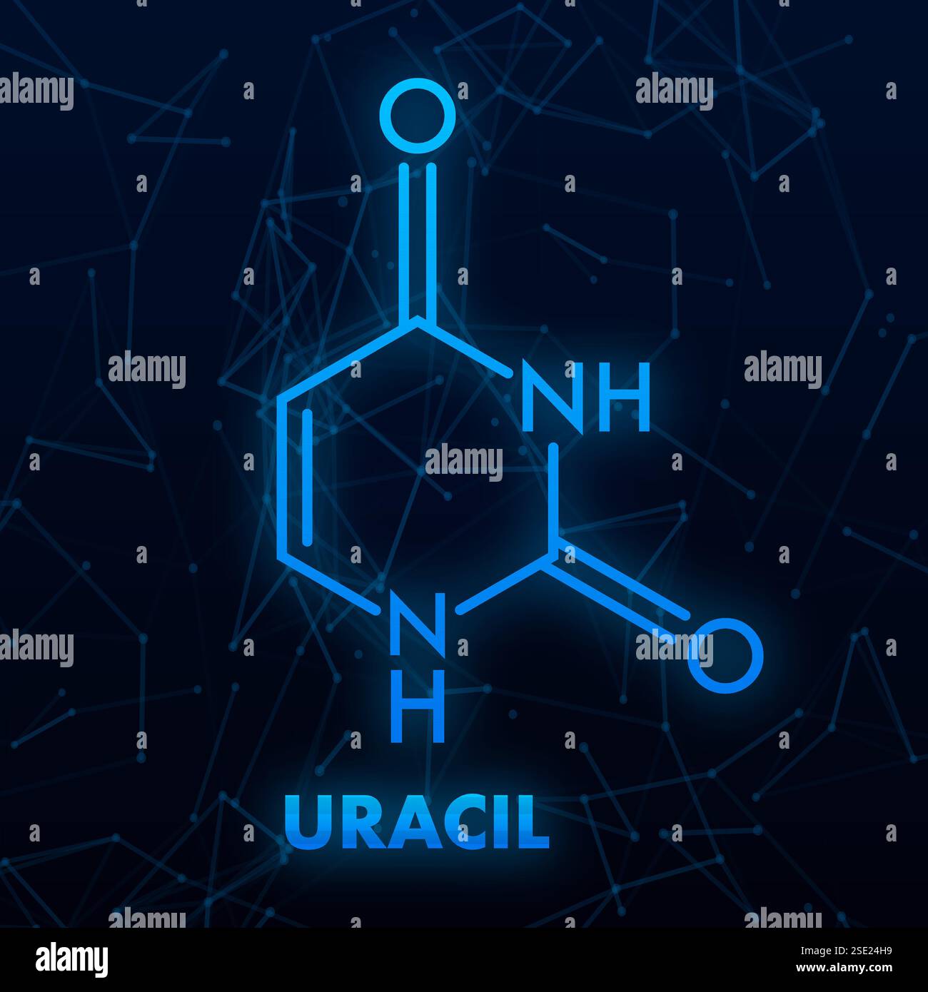 Glowing Uracil Molecular Structure on Dark Background Stock Vector Image & Art - Alamy