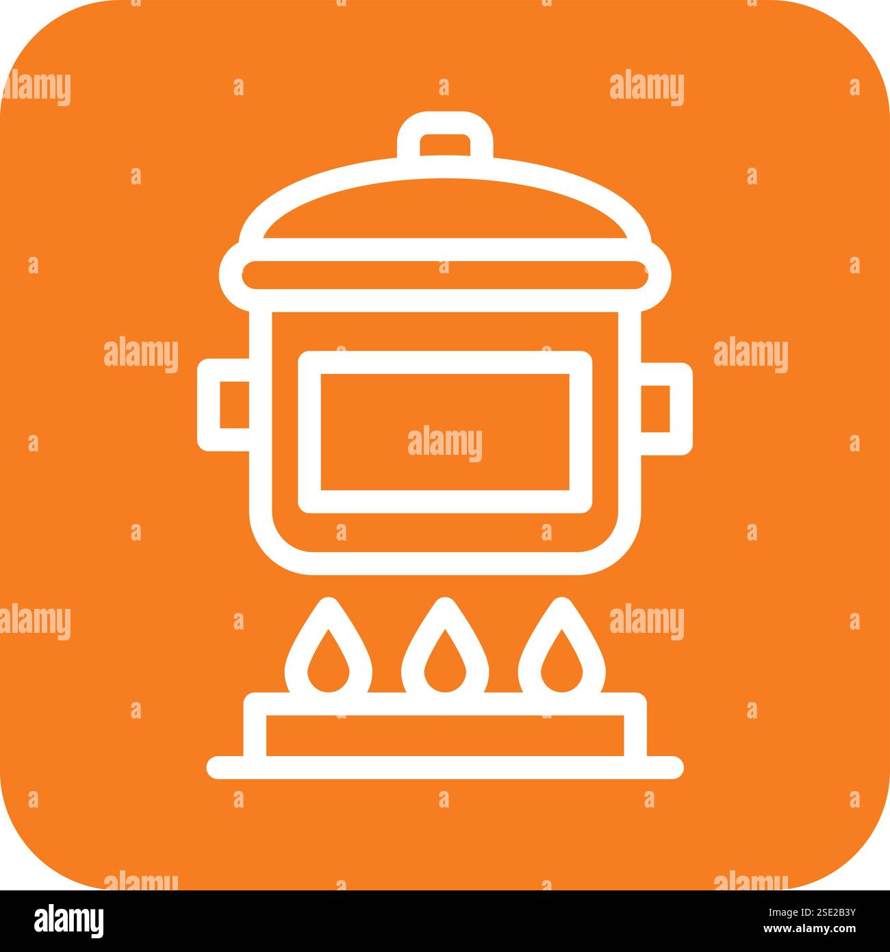 Cooking pot outline flat Cut Out Stock Images & Pictures - Alamy