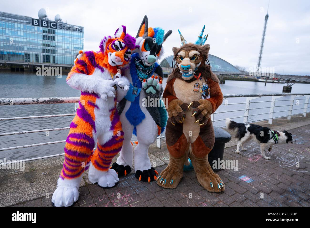 Glasgow, Scotland, UK. 8th February, 2025. Participants in furry suits ...