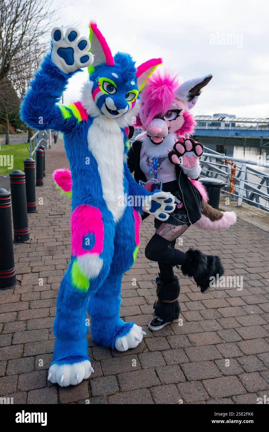 Glasgow, Scotland, UK. 8th February, 2025. Participants in furry suits ...