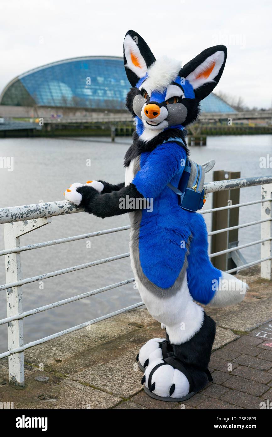 Glasgow, Scotland, UK. 8th February, 2025. Participants in furry suits ...