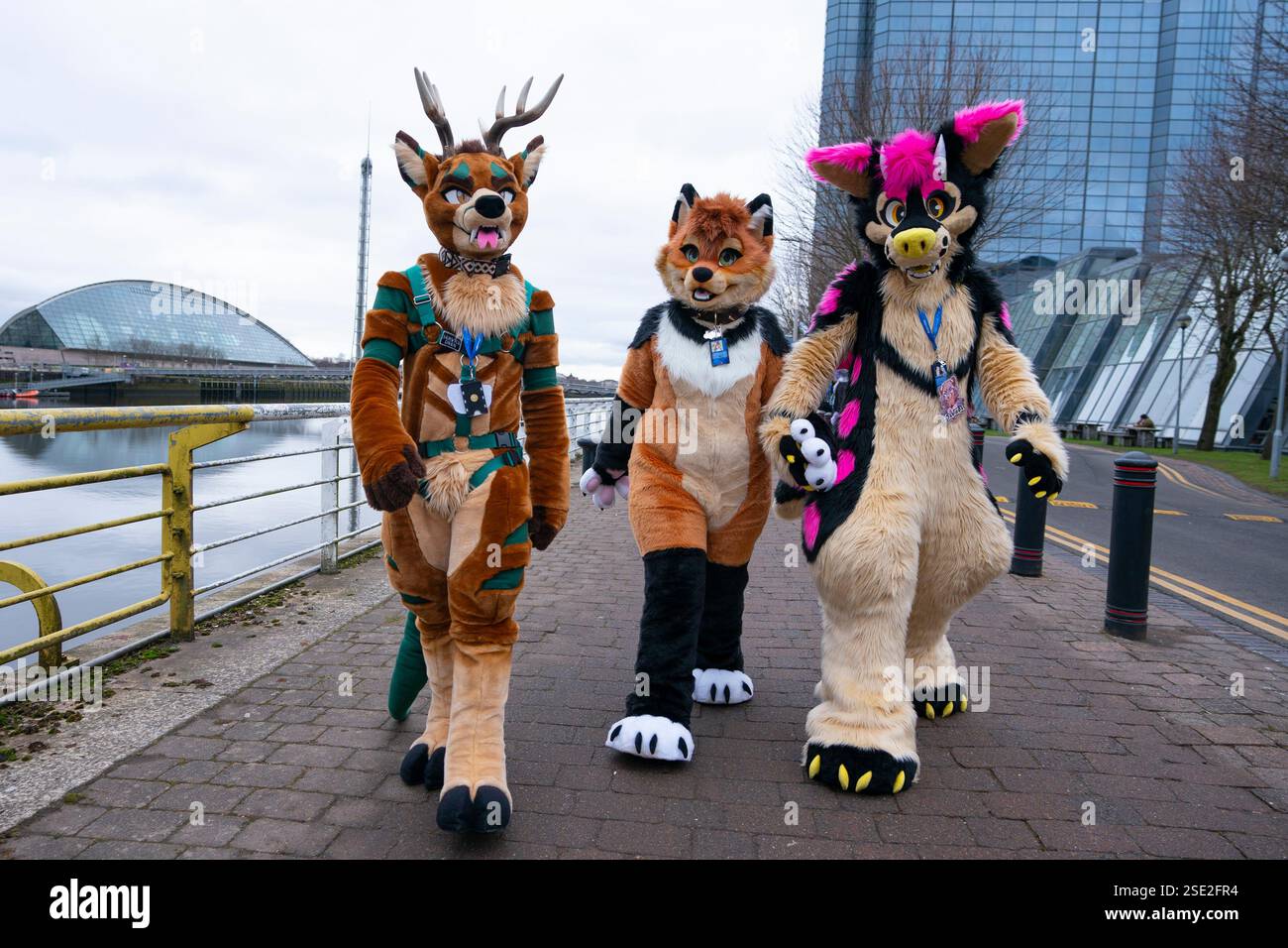 Glasgow, Scotland, UK. 8th February, 2025. Participants in furry suits ...