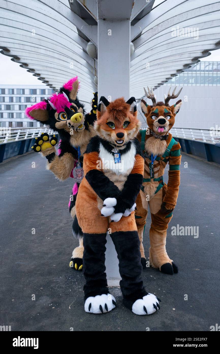 Glasgow, Scotland, UK. 8th February, 2025. Participants in furry suits ...