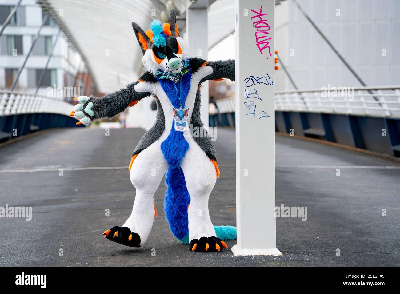 Glasgow, Scotland, UK. 8th February, 2025. Participants in furry suits ...