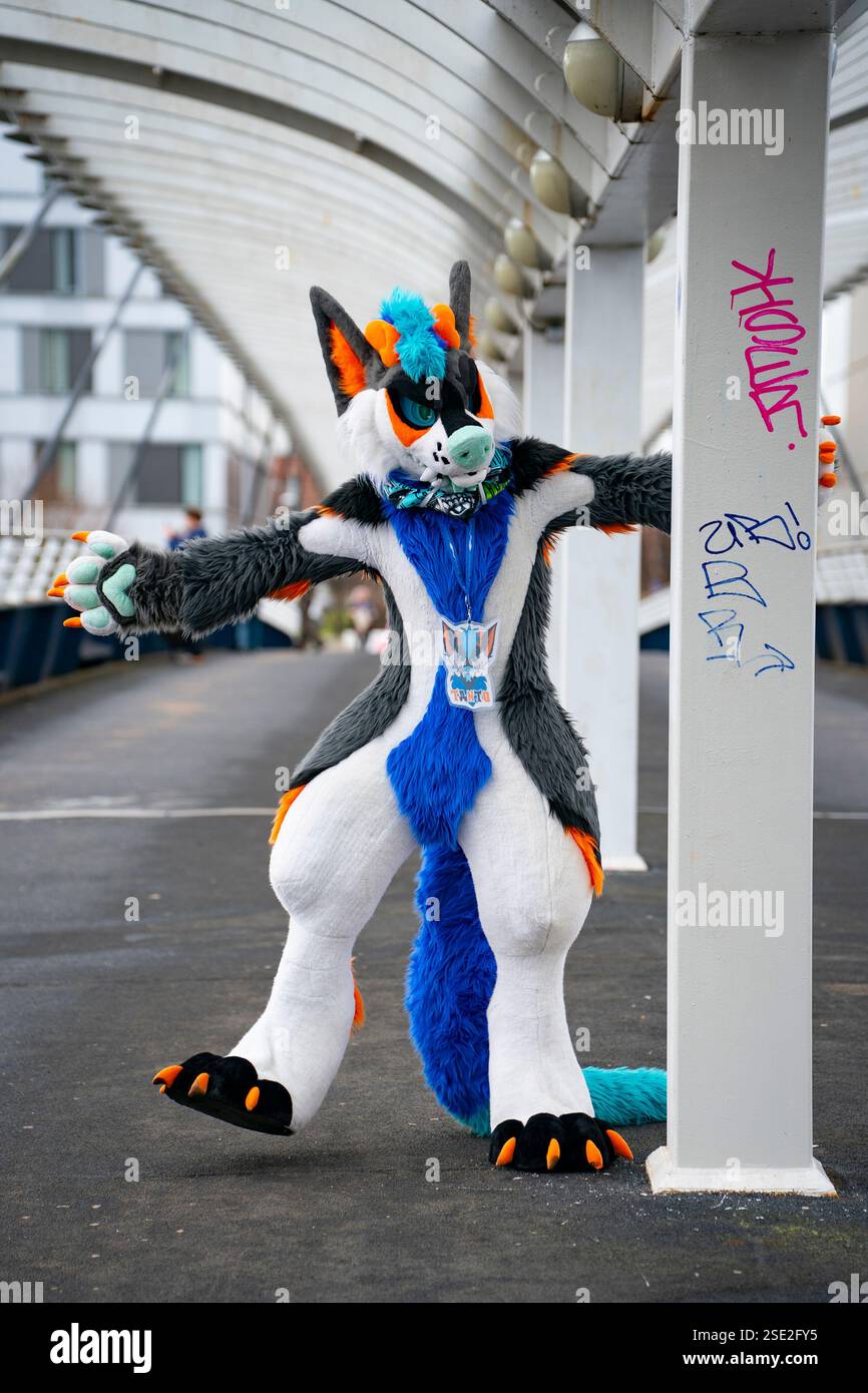 Glasgow, Scotland, UK. 8th February, 2025. Participants in furry suits ...
