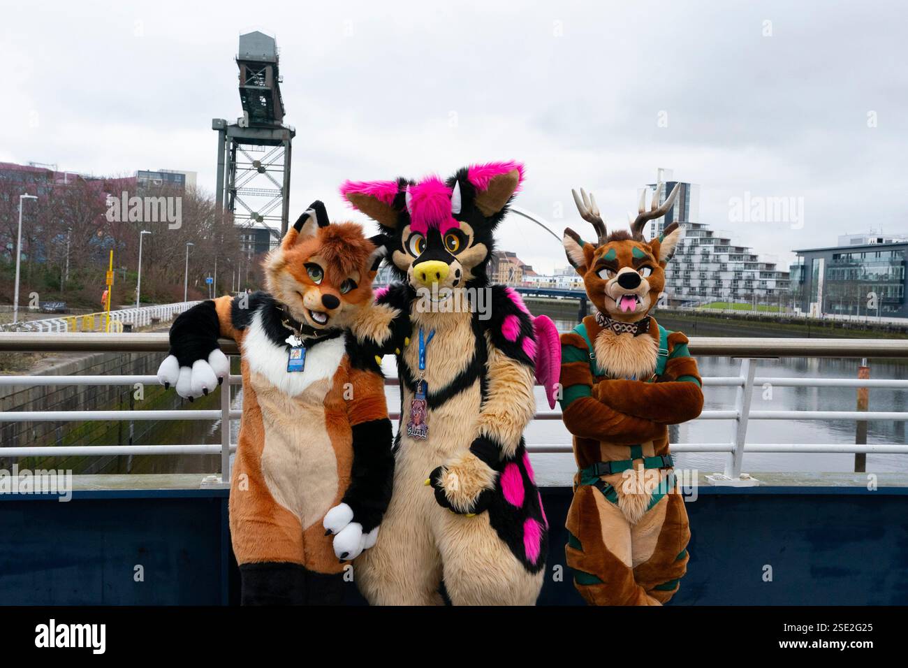 Glasgow, Scotland, UK. 8th February, 2025. Participants in furry suits ...