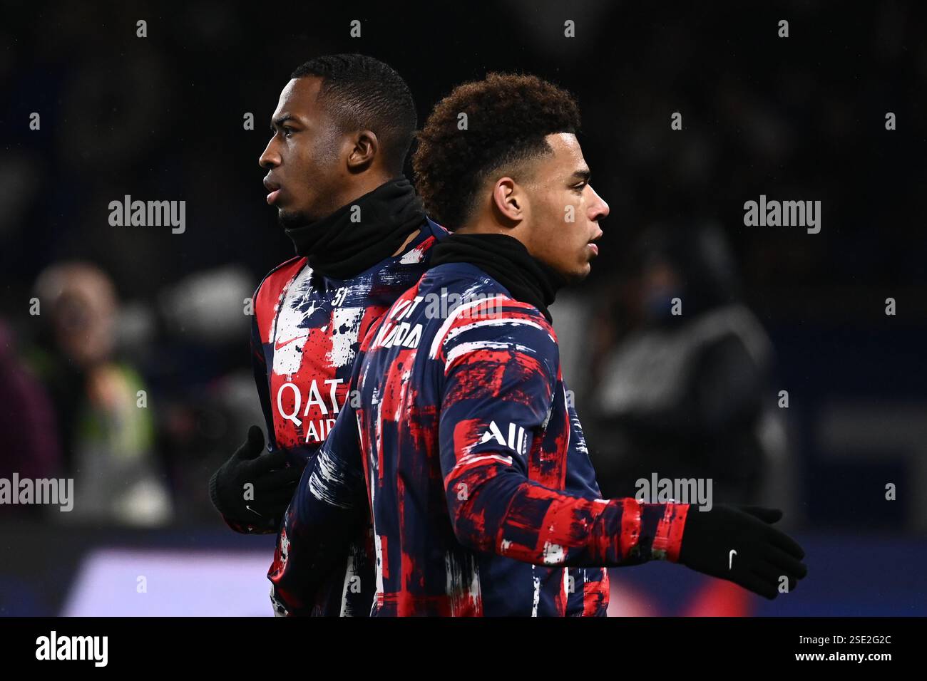 Desire Doue and William pacho during the Match of the 21st Day of Ligue ...