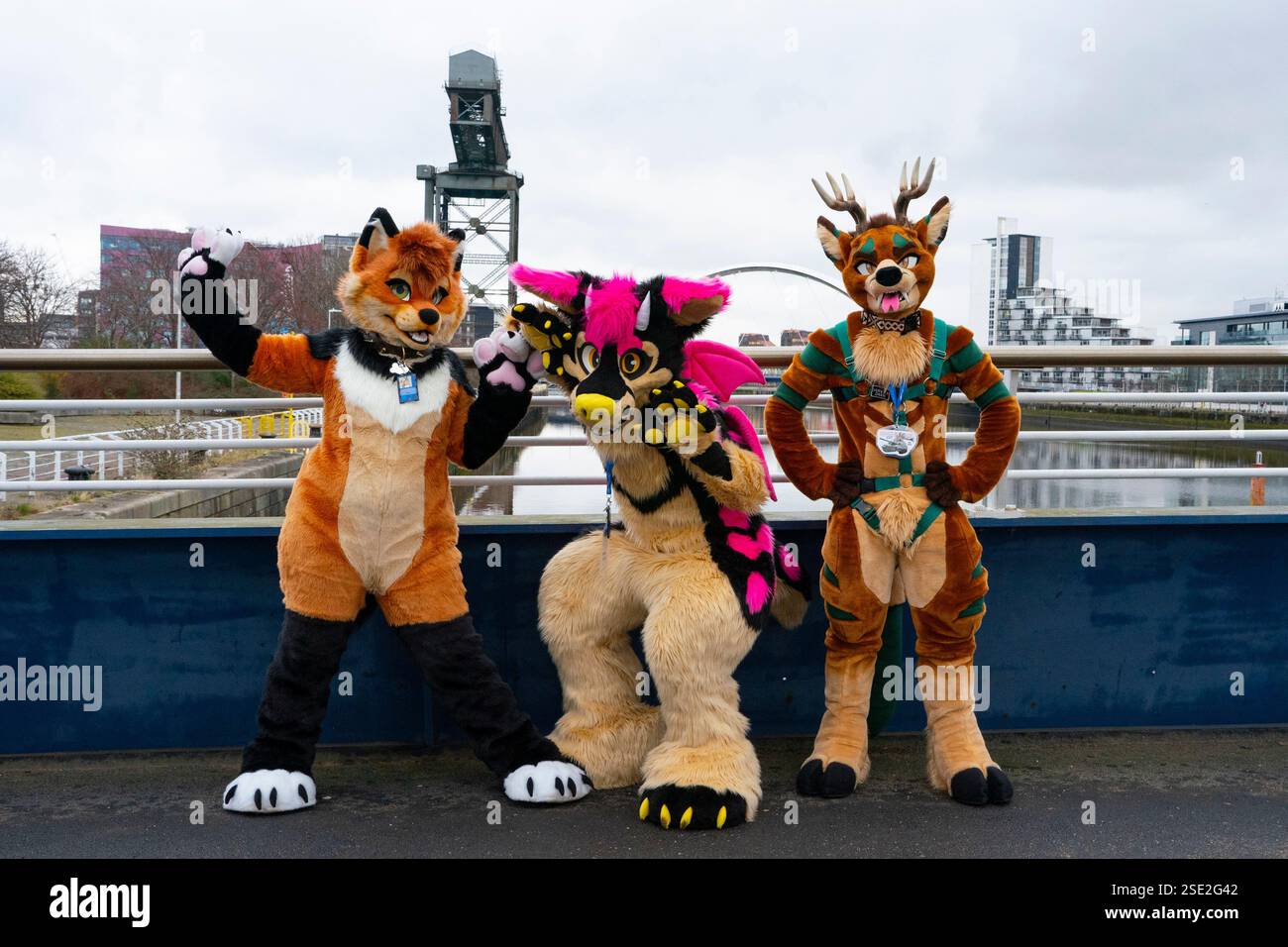 Glasgow, Scotland, UK. 8th February, 2025. Participants in furry suits ...