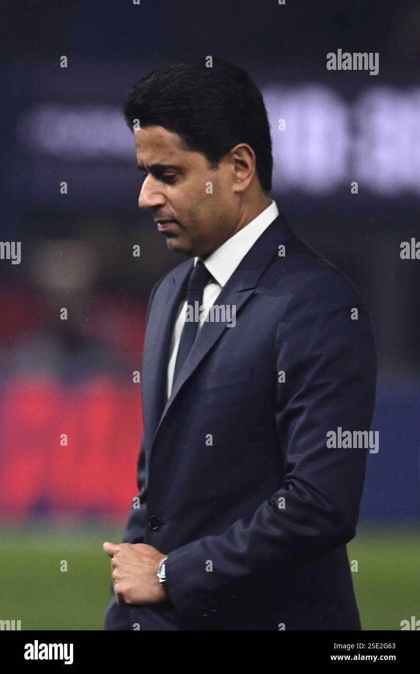 Paris, France. 07th Feb, 2025. The President of PSG, Nasser al-Khelaifi ...